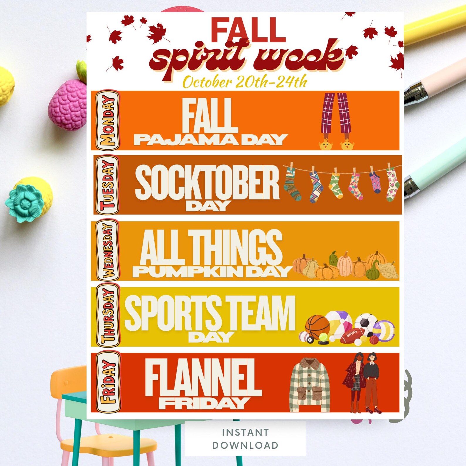 Editable Fall Theme Week Flyer | Canva Template (pro) | School Festival ...