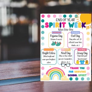 End‑of‑year Spirit Week Template | Editable Canva Download - Etsy