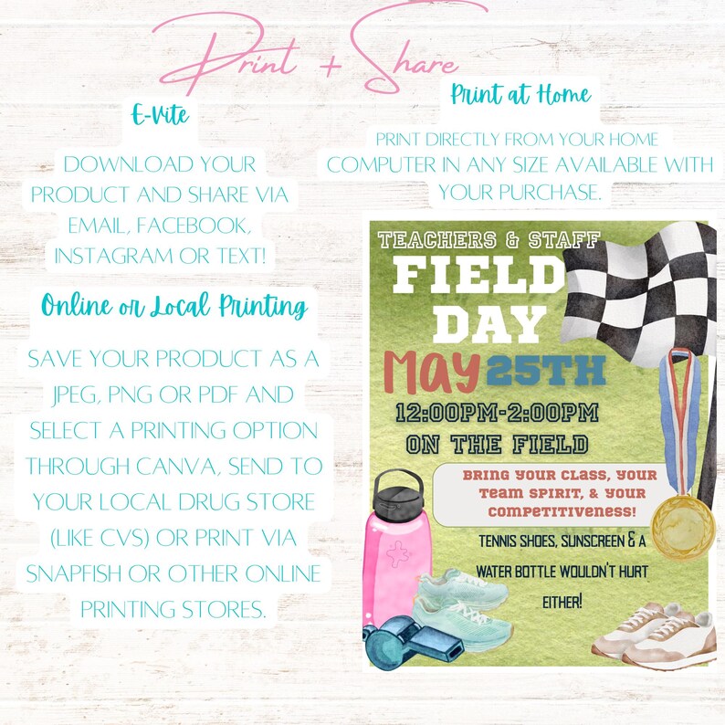 Field Day Flyer Template | Editable Canva Flyer for Schools, Kids ...