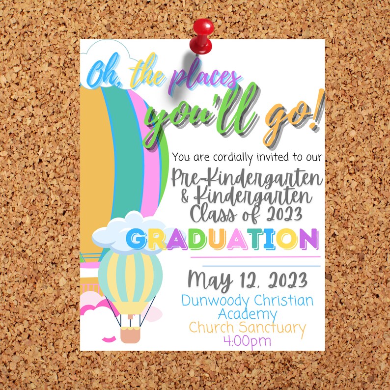 Preschool Graduation Invitation, Editable Pre-k & Kindergarten ...