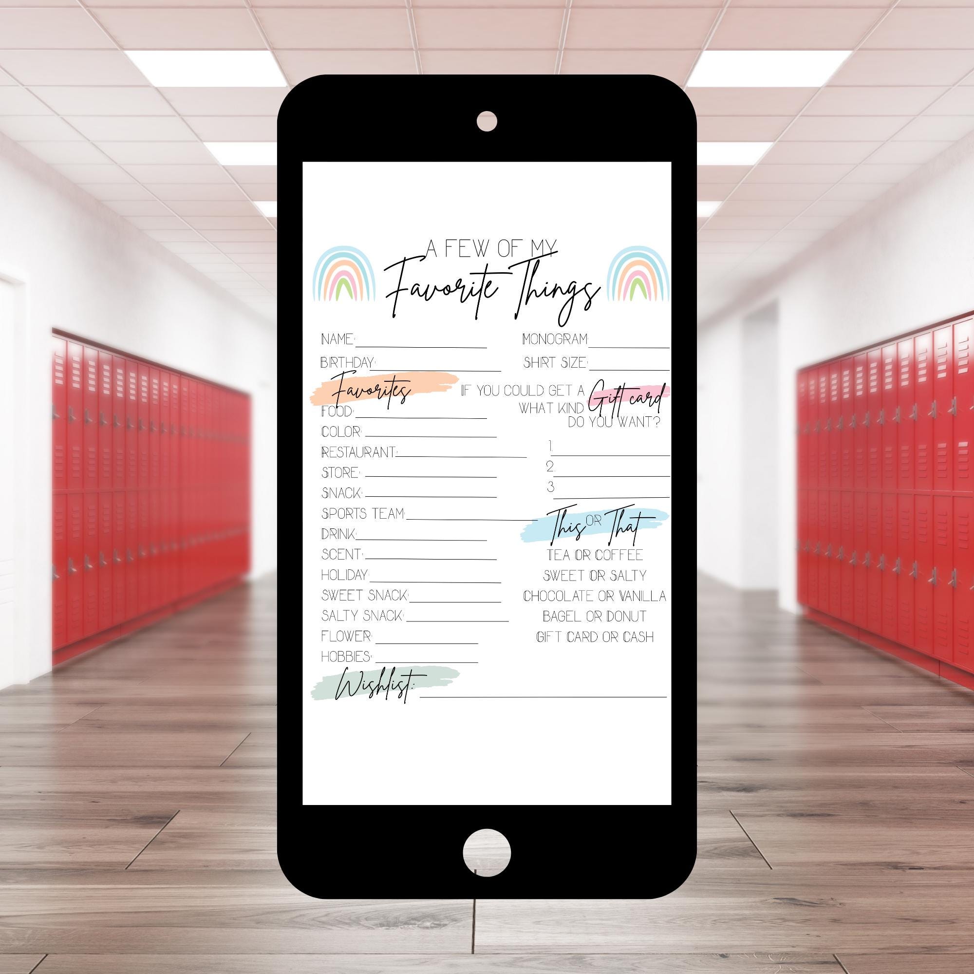 Editable Favorite Things Questionnaire Template | Canva Customizable ...