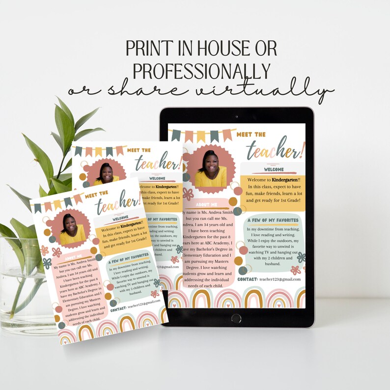 Meet the Teacher Template, Teacher Introductory Template, Teacher ...