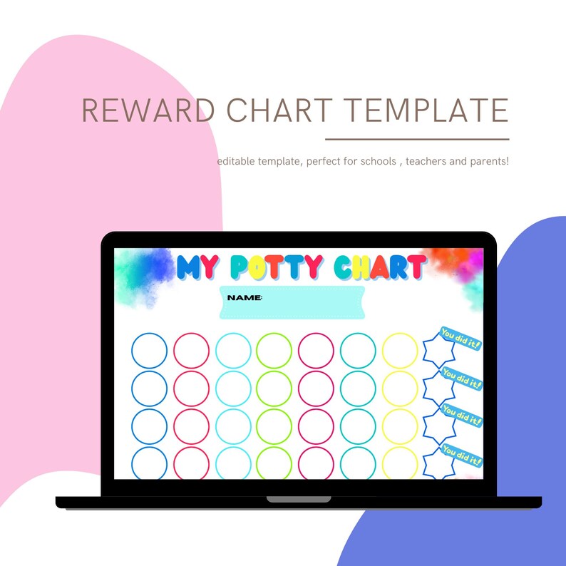 Editable Potty/reward Chart Template – Fun & Customizable for Kids ...