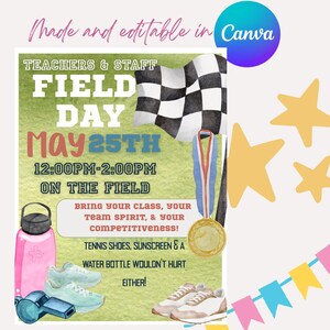 Field Day Flyer Template | Editable Canva Flyer for Schools, Kids ...