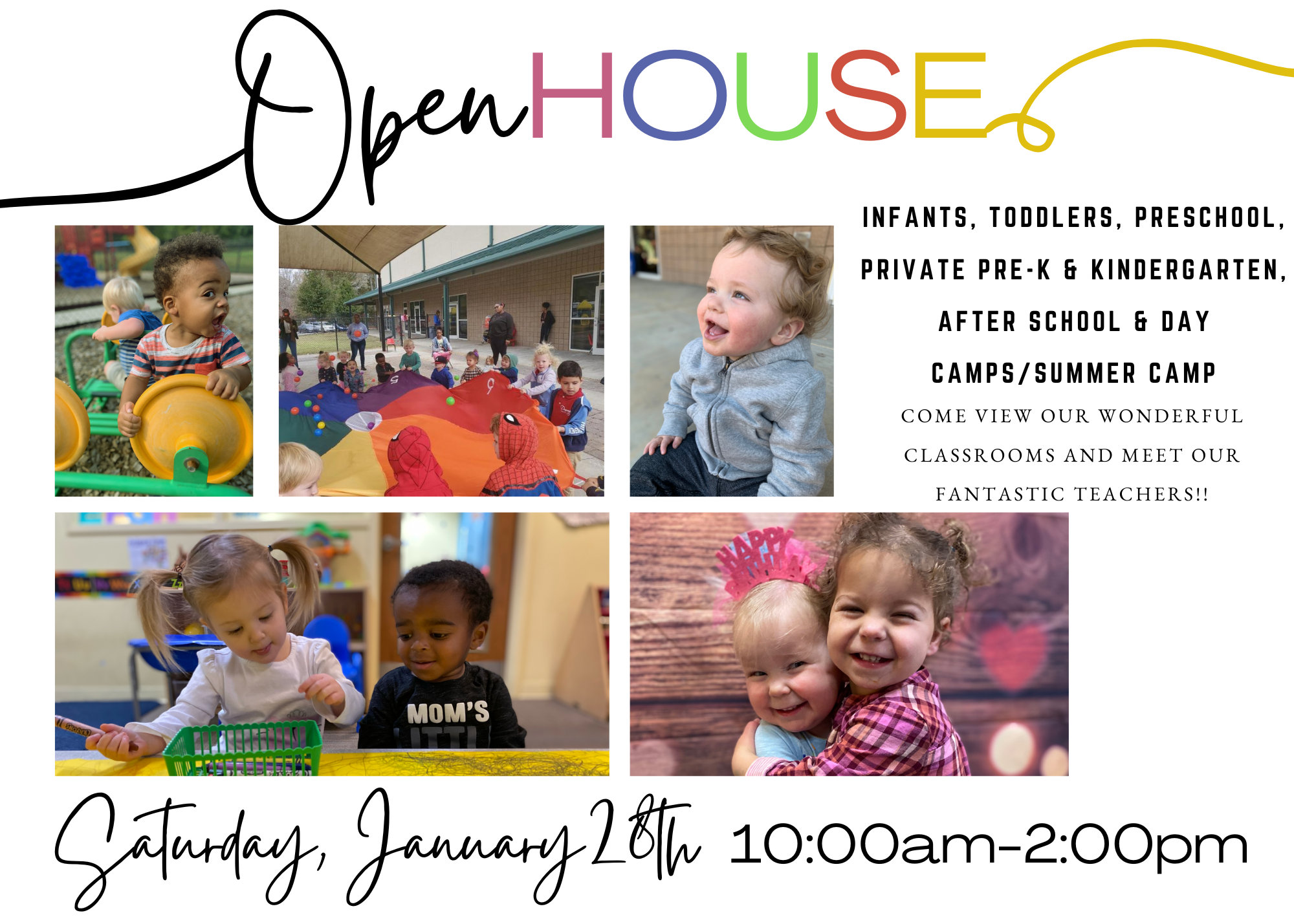 Childcare Open House Flyer, Preschool Open House Mailer, Open House ...