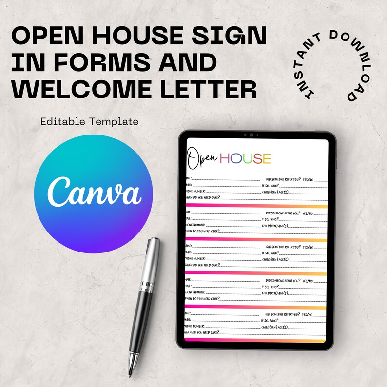 School Open House Sign In, Preschool Open House Sign In, Open House ...