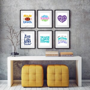 Editable Teacher Appreciation Signs | Motivational Wall Art Set | Canva ...