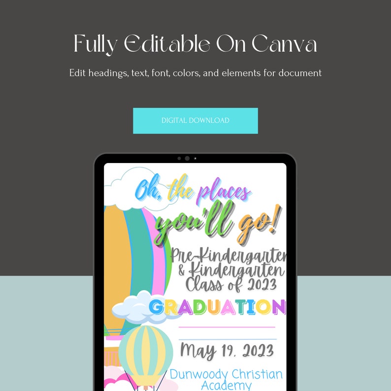 Editable Preschool Graduation Program Template, Pre-k/kindergarten ...