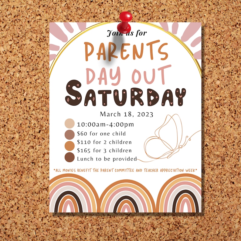 Parent's Day Out Fundraiser, Parent's Day Out Template/flyer ...