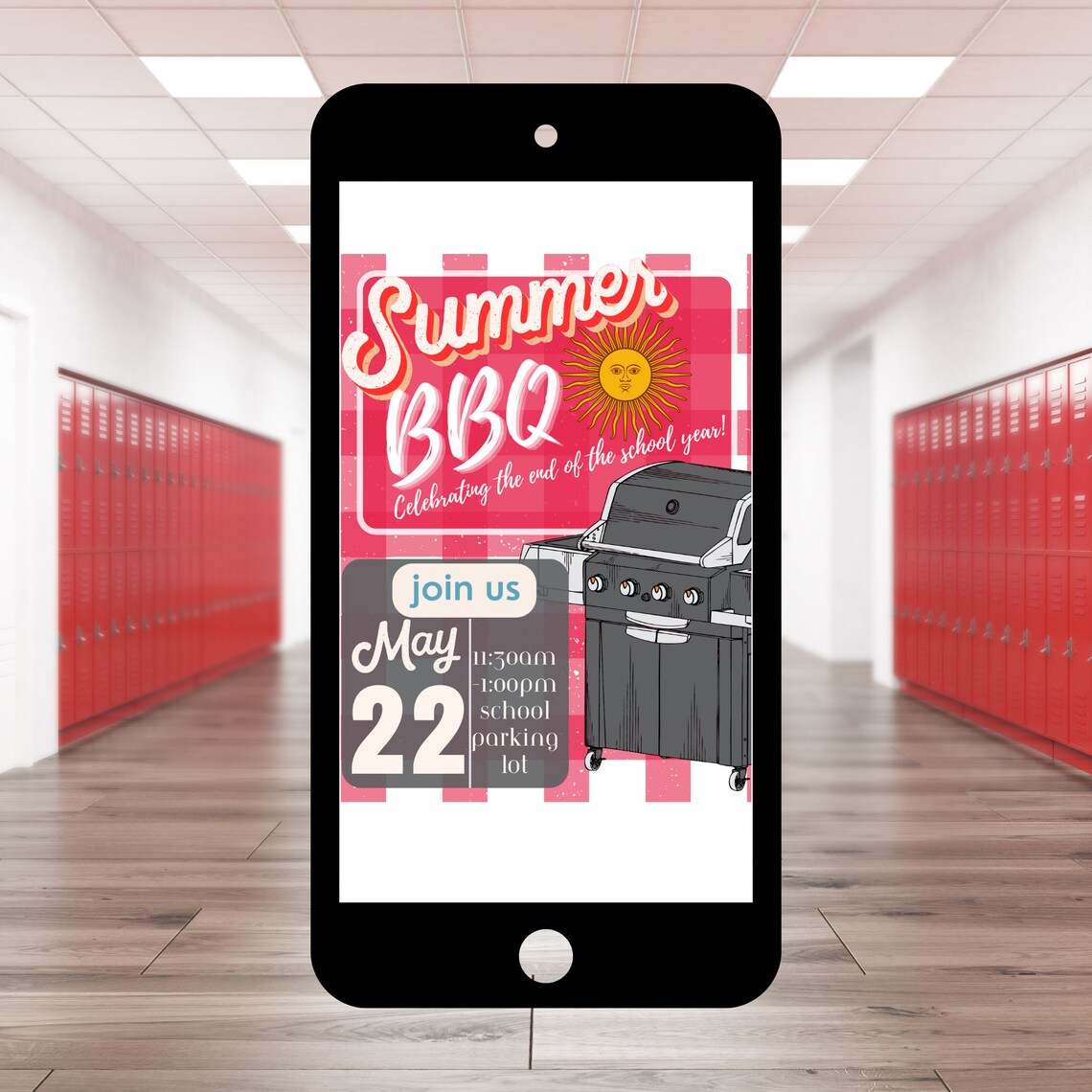 BBQ Invitation, Summer BBQ Flyer, Cook Out Template, End of School ...