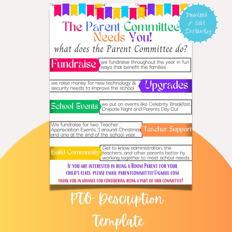 Printable/editable PTO/PTA Recruitment Flyer, Newsletter, Fundraising ...
