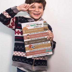 School Spirit Week, Fall Spirit Week Itinerary Schedule, Preschool ...