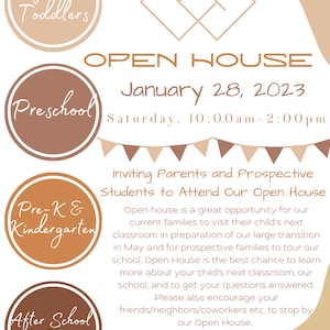 Open House DIGITAL DOWNLOAD Template, Preschool/school Open House ...