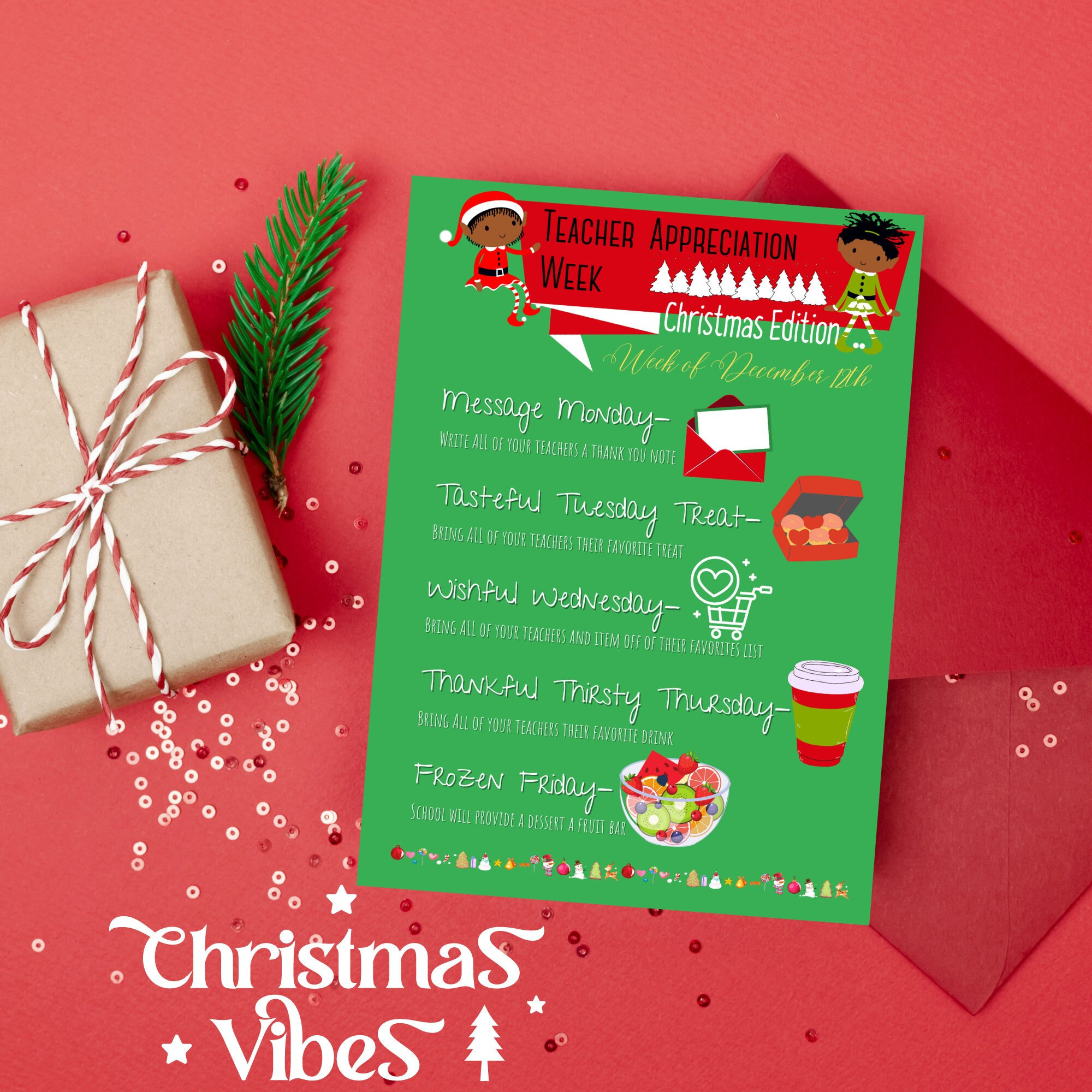 Teacher Appreciation Week, Winter Teacher Appreciation Week, Christmas ...