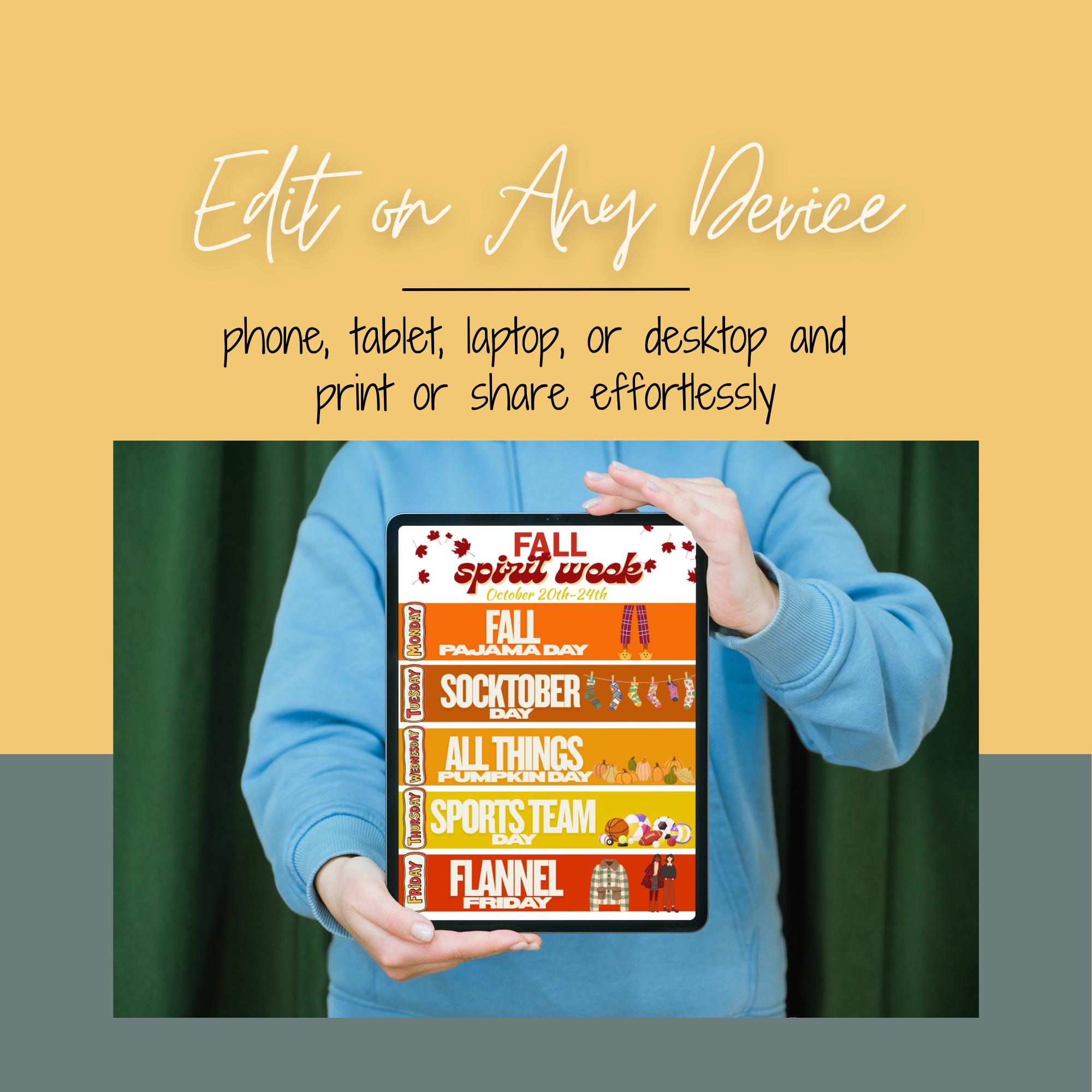 Editable Fall Theme Week Flyer | Canva Template (pro) | School Festival ...