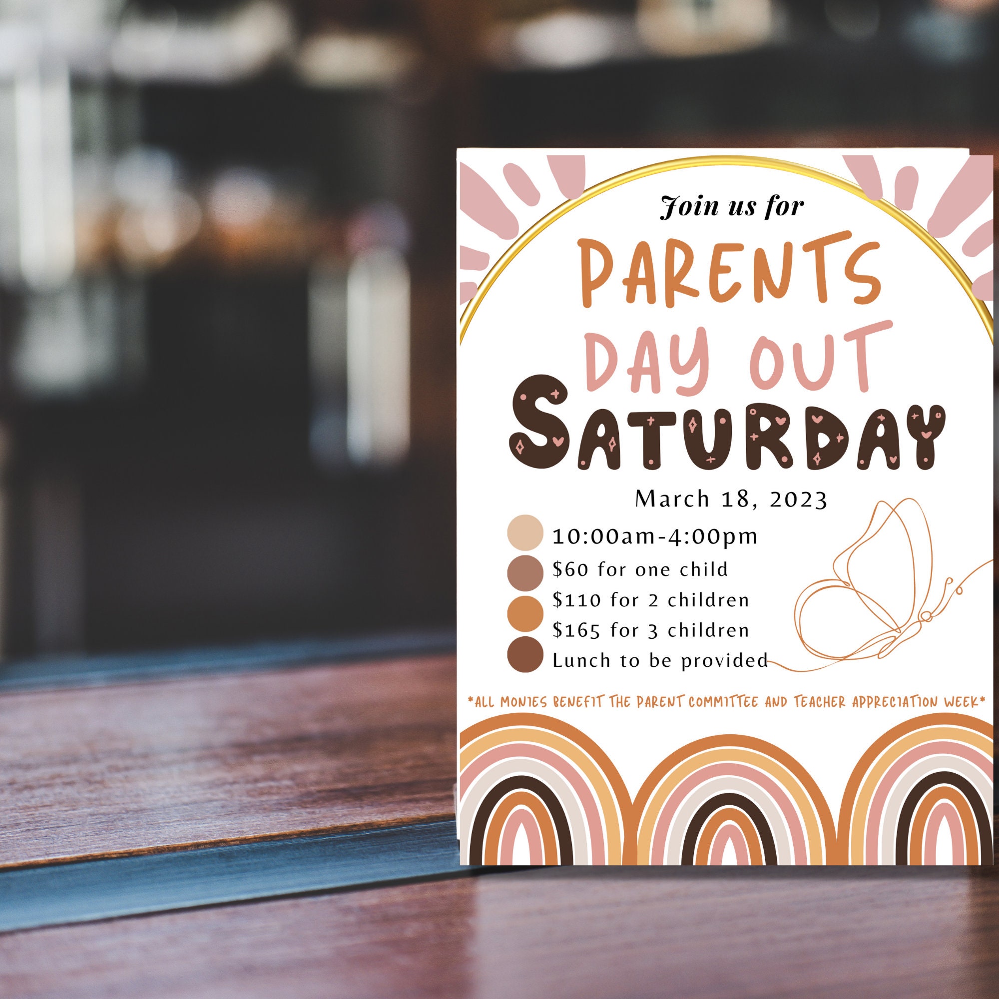 Parent's Day Out Fundraiser, Parent's Day Out Template/flyer ...