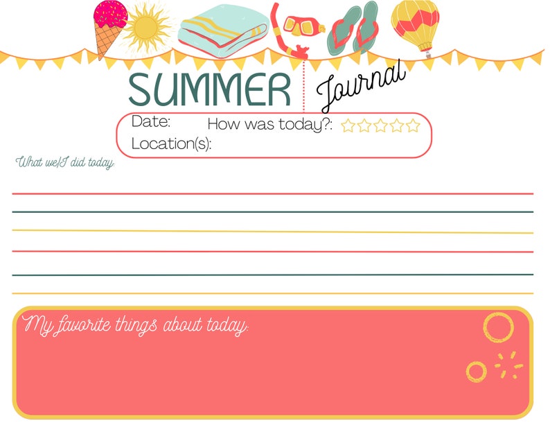 Summer Planner, Summer Organization Pack, Kids Summer Planner, Instant ...