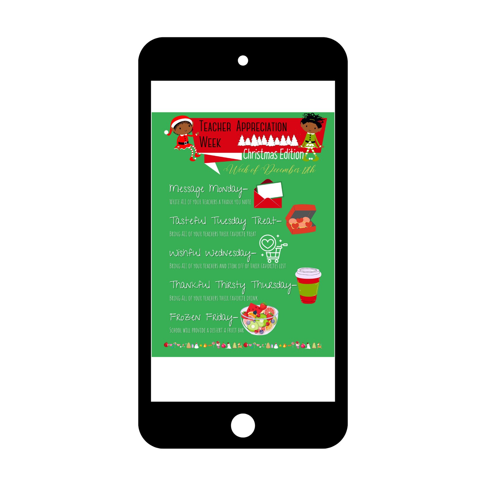 Teacher Appreciation Week, Winter Teacher Appreciation Week, Christmas ...