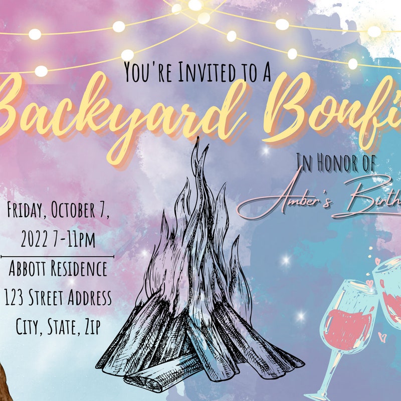 Bonfire Invitation - Etsy