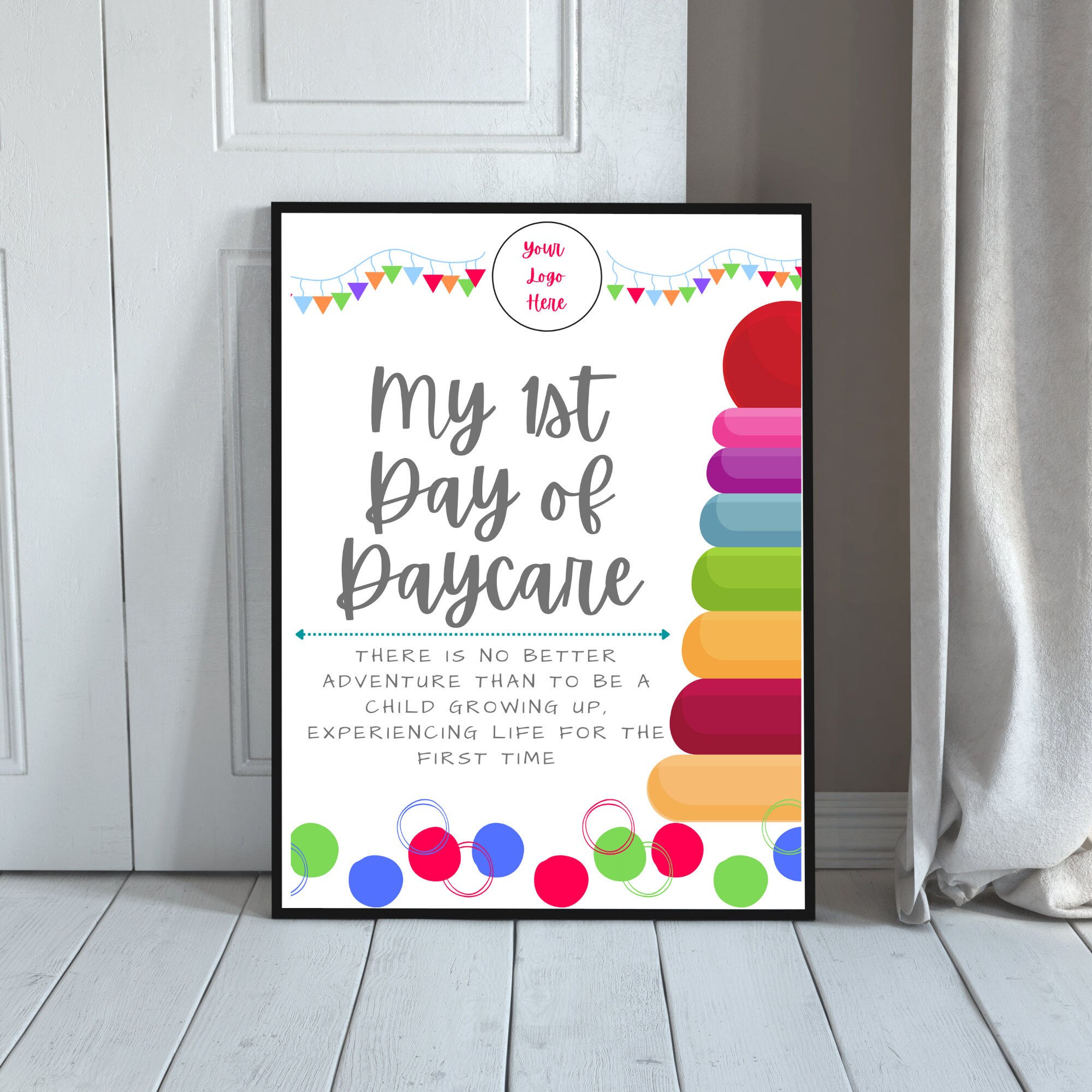 My First Day of Daycare Sign, Back to School, Printable Sign, Preschool ...