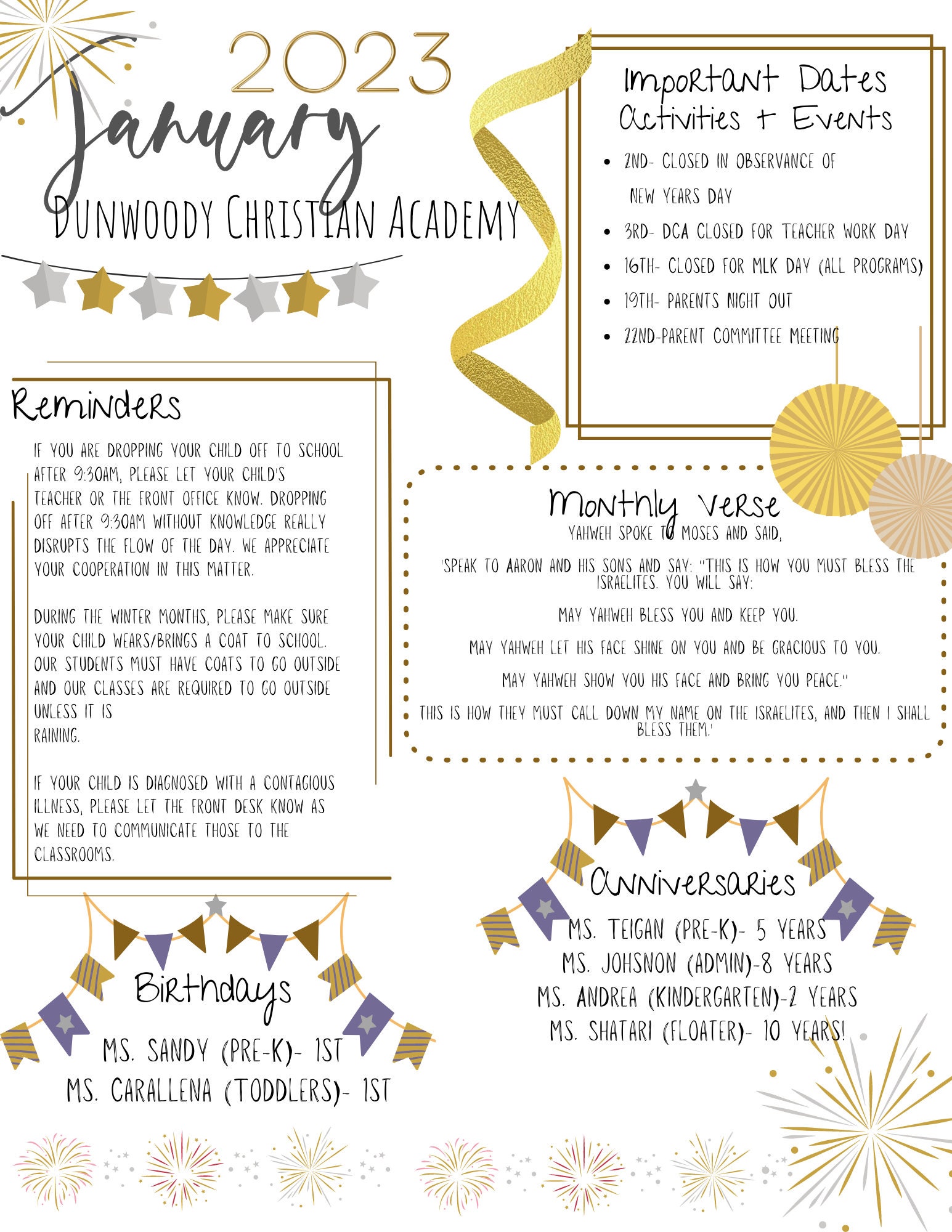 EDITABLE 2024 School Newsletter Template Bundle, Monthly Newsletter ...