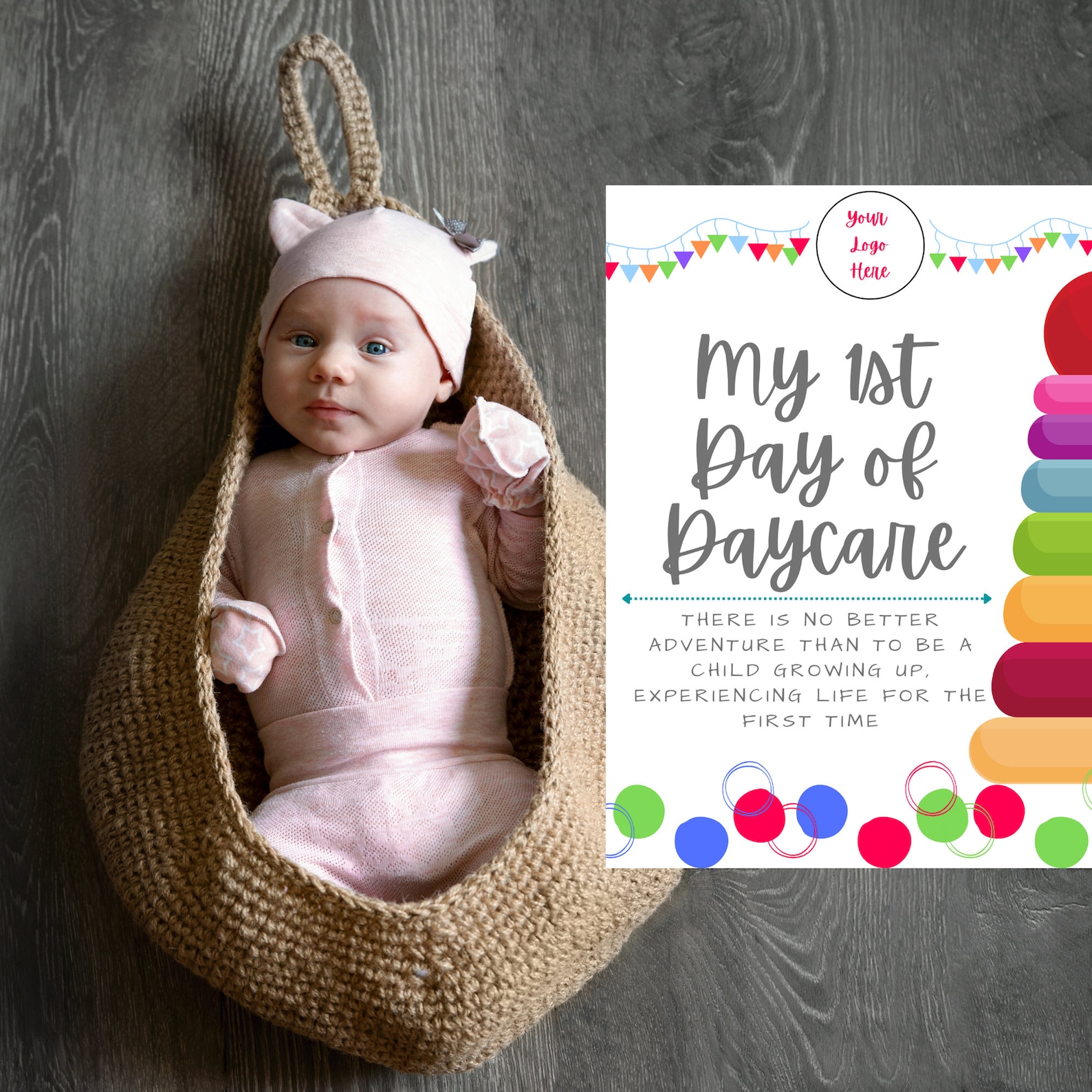 My First Day of Daycare Sign, Back to School, Printable Sign, Preschool ...