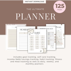 Neutral Planner Bundle, Printable Planner, Digital Planner Bundle ...