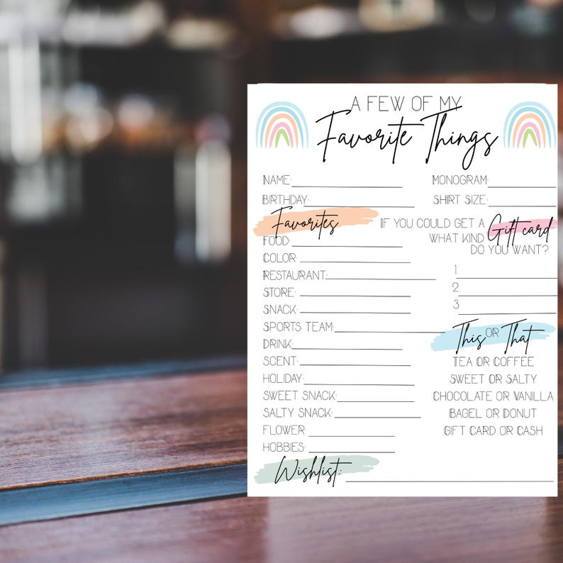 Editable Favorite Things Questionnaire Template | Canva Customizable ...