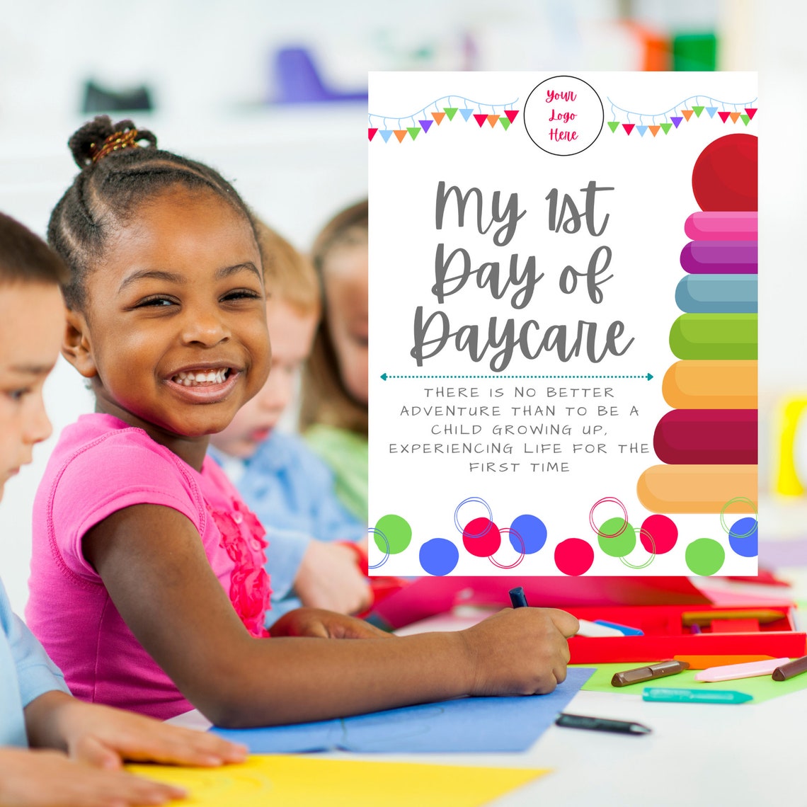 My First Day of Daycare Sign, Back to School, Printable Sign, Preschool ...