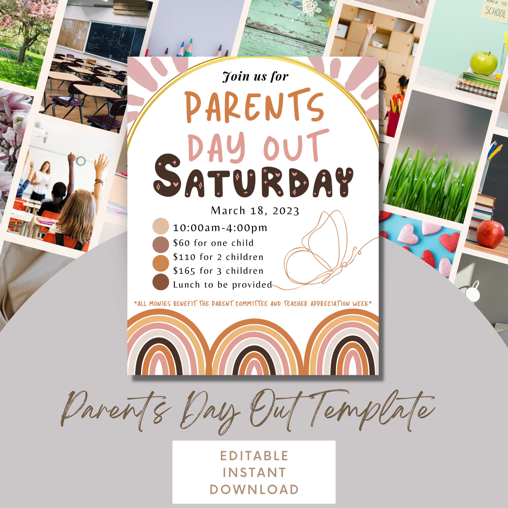 Parent's Day Out Fundraiser, Parent's Day Out Template/flyer ...