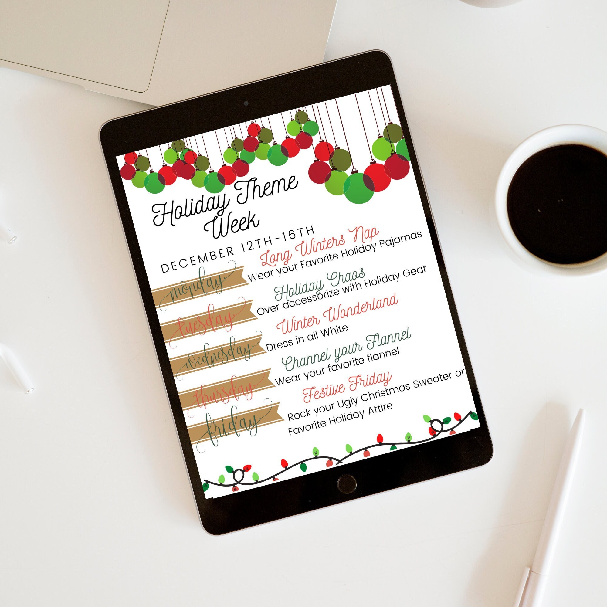 Holiday Theme Week, School/preschool Spirit Week, Office Winter ...