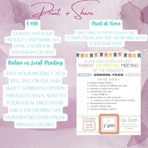 EDITABLE PTO, PTA, Parent Committee Meeting Flyer/invitation, School ...