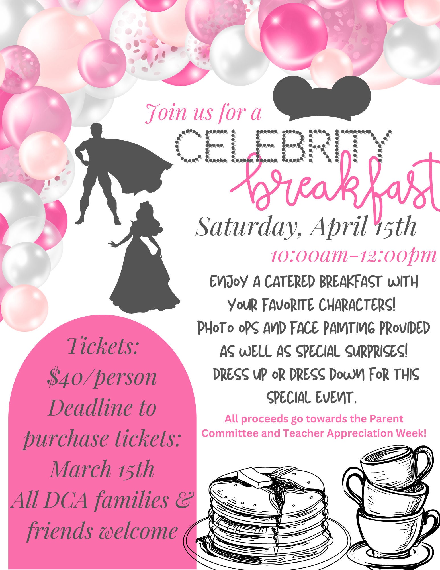 Celebrity Breakfast Fundraiser Template, Fundraiser Template, School ...