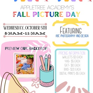 School Picture Day Flyer, Editable Picture Day Flyer, Photography Flyer ...