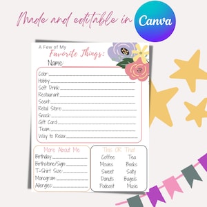 Staff Favorite Things, Staff Appreciation, Editable Teacher Favorites ...