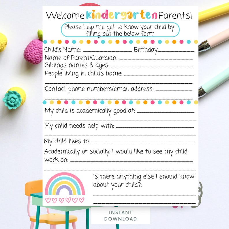 Editable Student Questionnaire | Back to School Form for Teachers | All ...