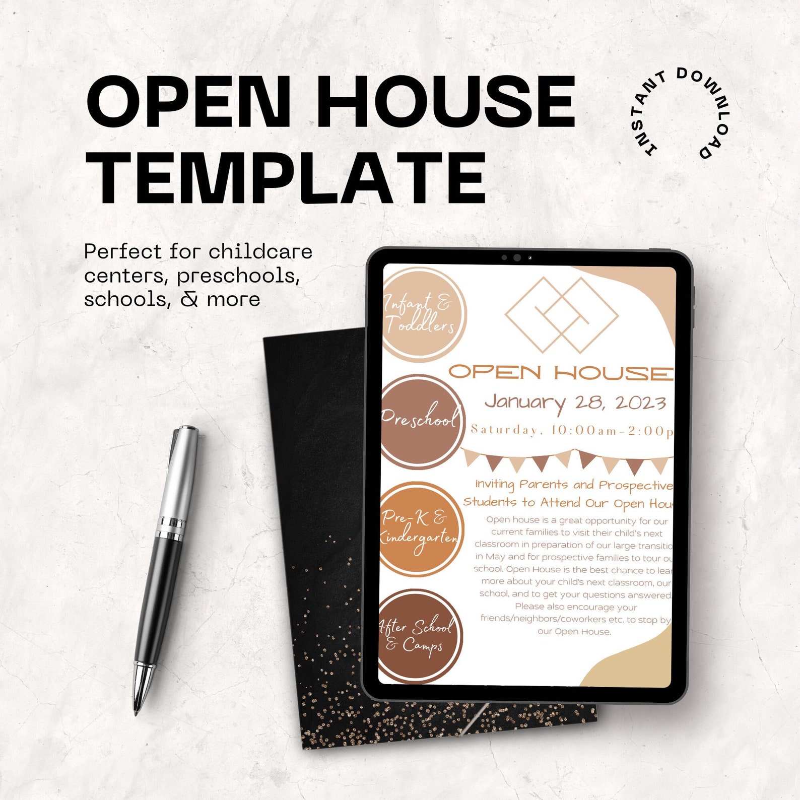 Open House DIGITAL DOWNLOAD Template, Preschool/school Open House ...