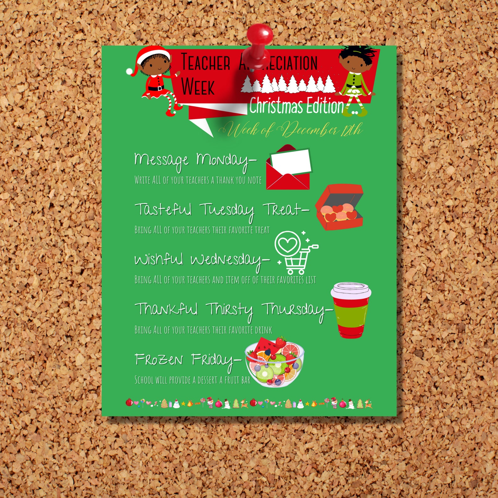 Teacher Appreciation Week, Winter Teacher Appreciation Week, Christmas ...