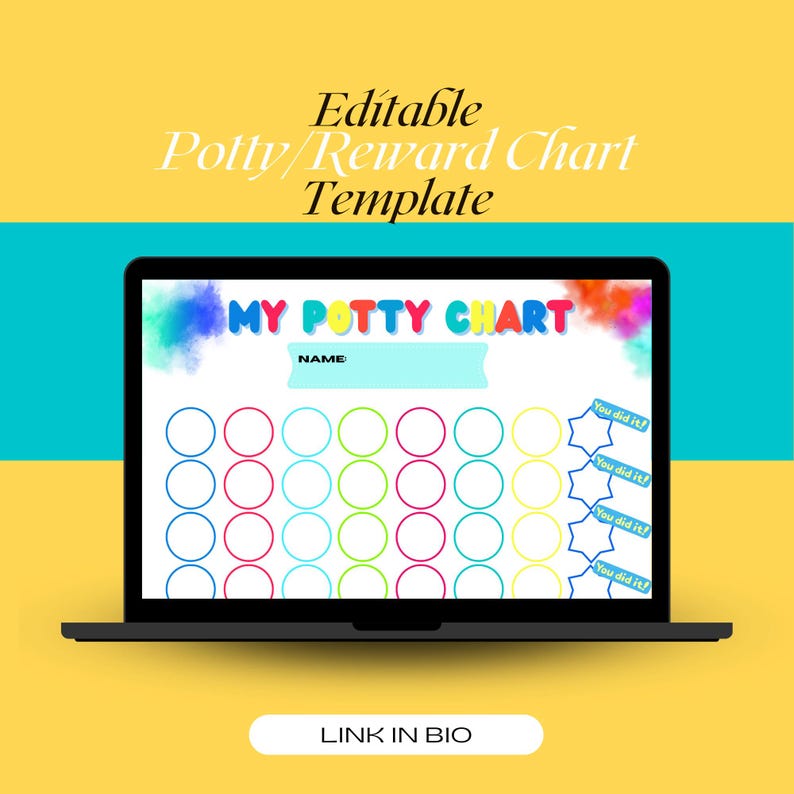 Editable Potty/reward Chart Template – Fun & Customizable for Kids ...
