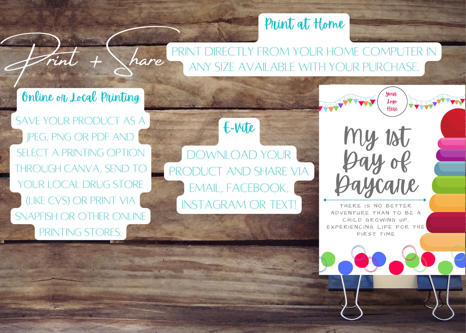 My First Day of Daycare Sign, Back to School, Printable Sign, Preschool ...
