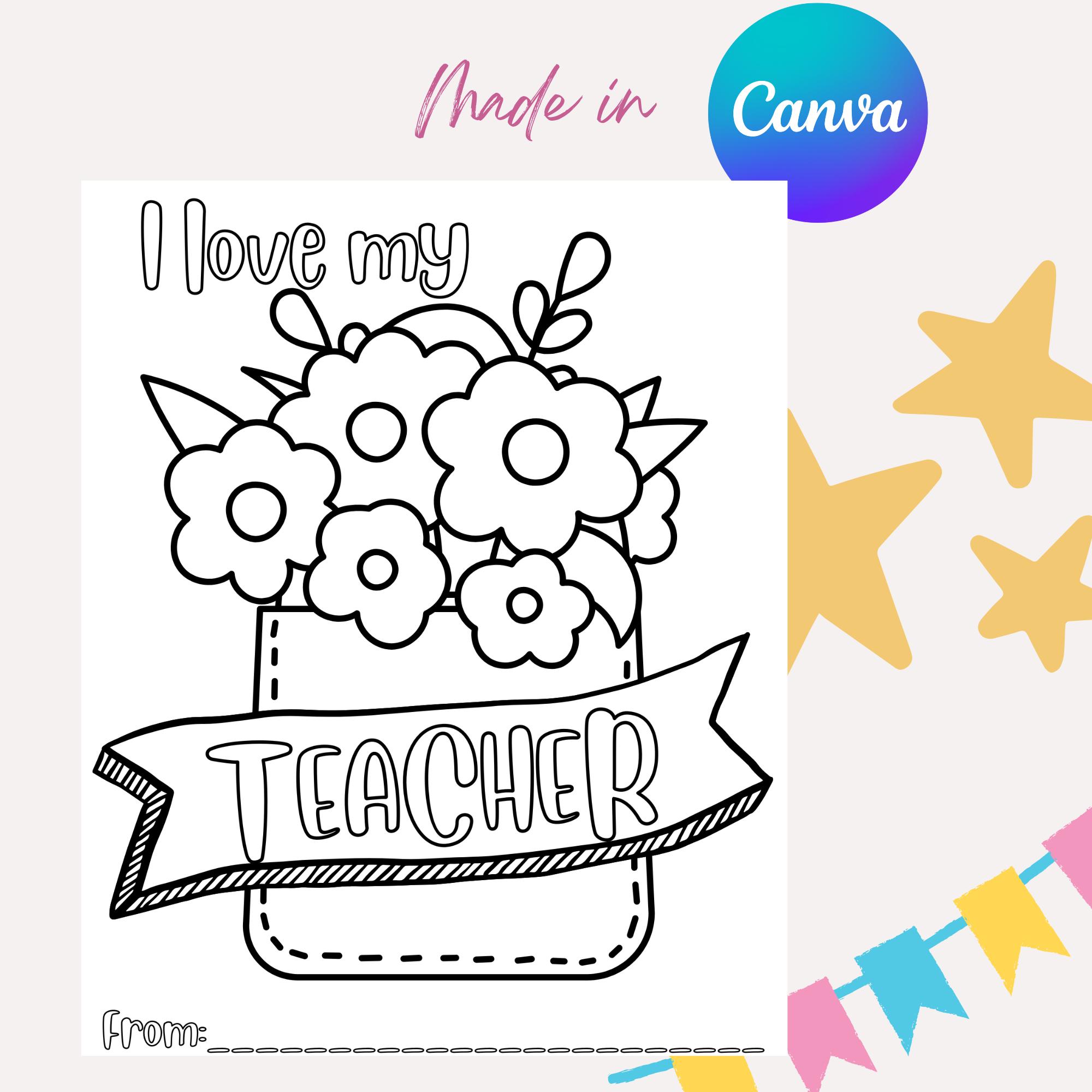Teacher Appreciation Week Coloring Pages | Printable Teacher Gift | End ...