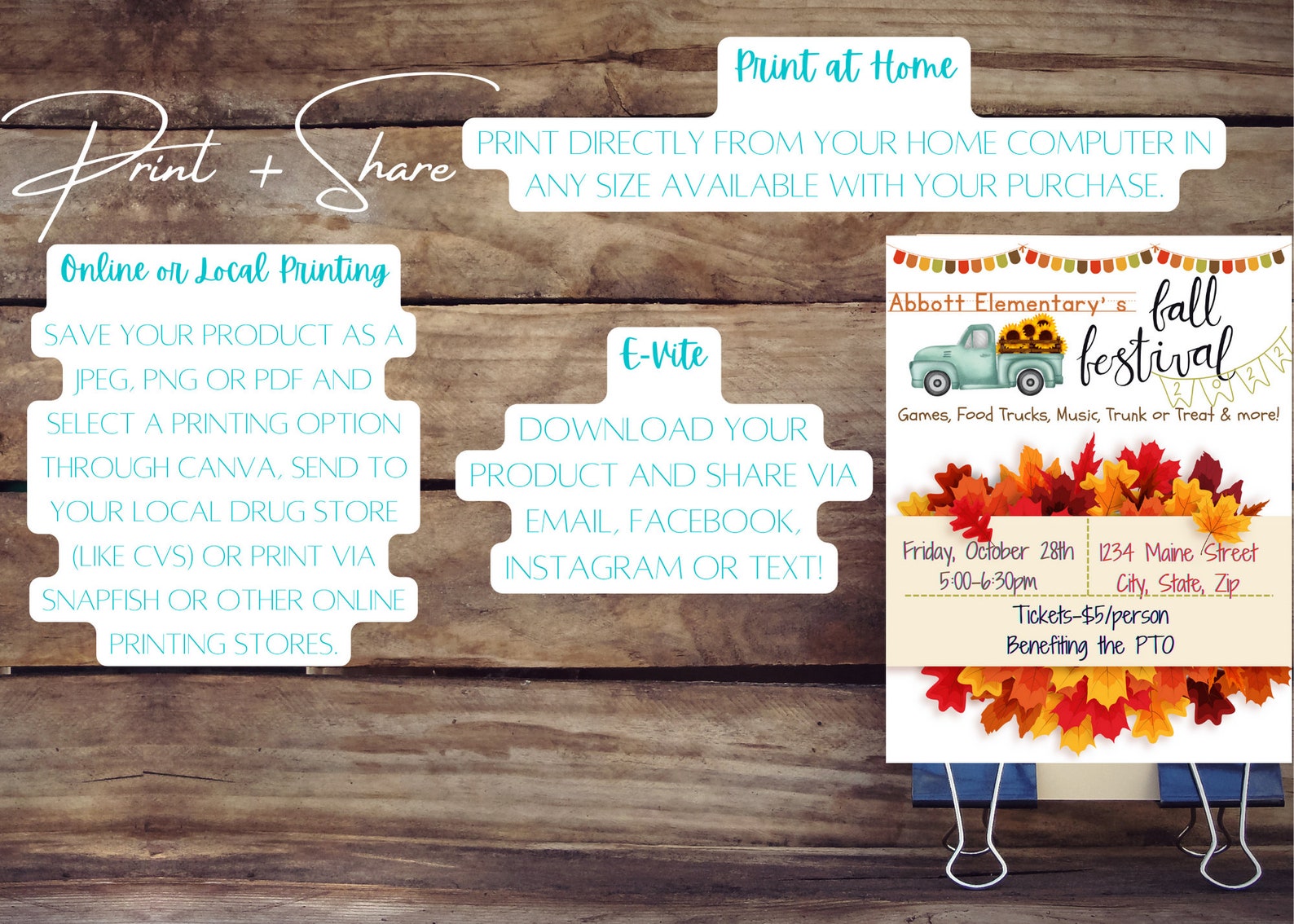 Fall Festival Flyer, School Festival Invitation, Digital, Instant ...