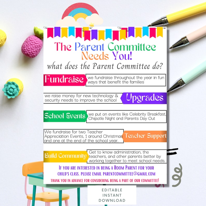 Printable/editable PTO/PTA Recruitment Flyer, Newsletter, Fundraising ...
