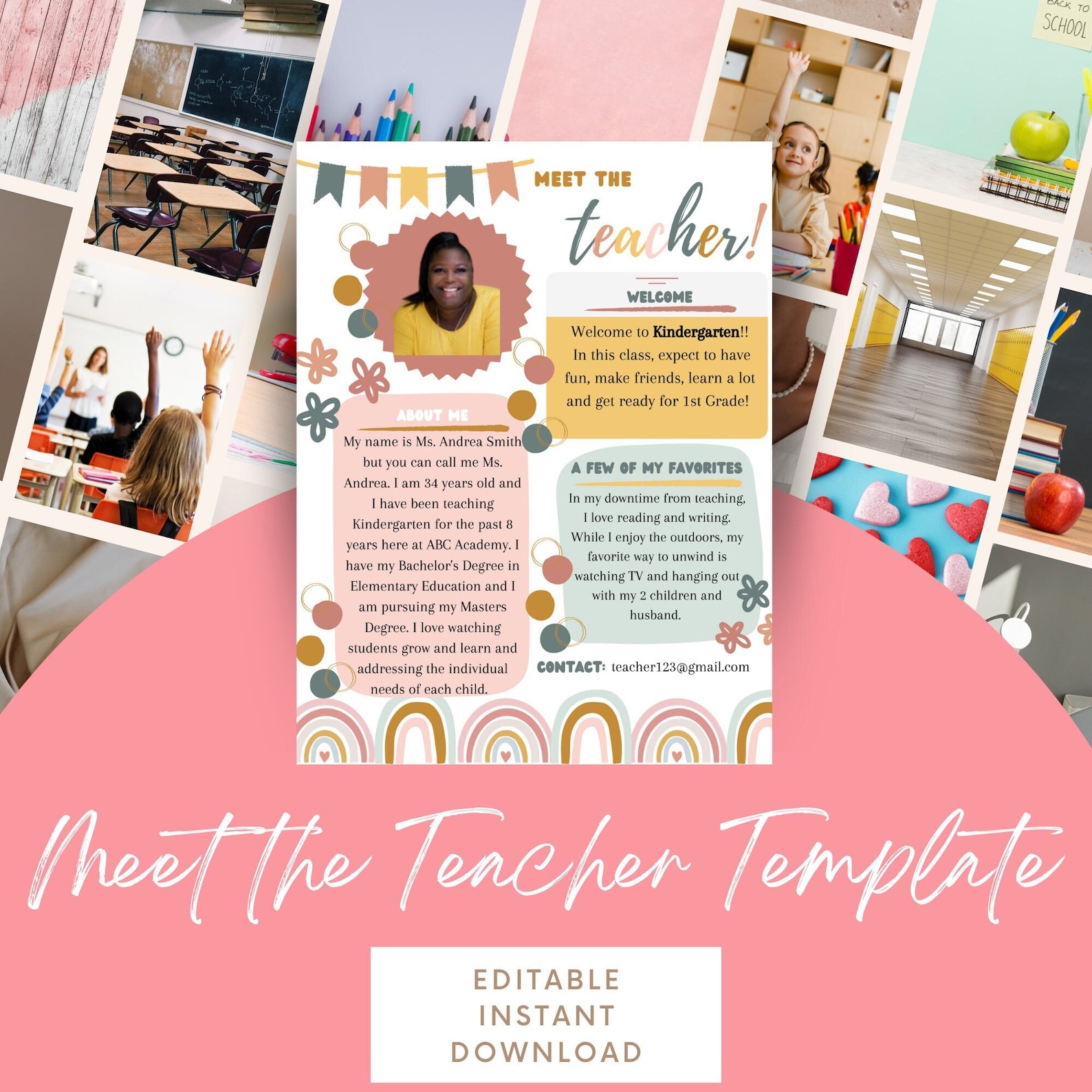 Meet the Teacher Template, Teacher Introductory Template, Teacher ...