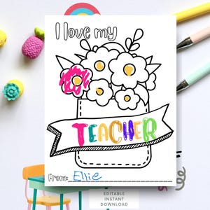 Teacher Appreciation Week Coloring Pages | Printable Teacher Gift | End ...