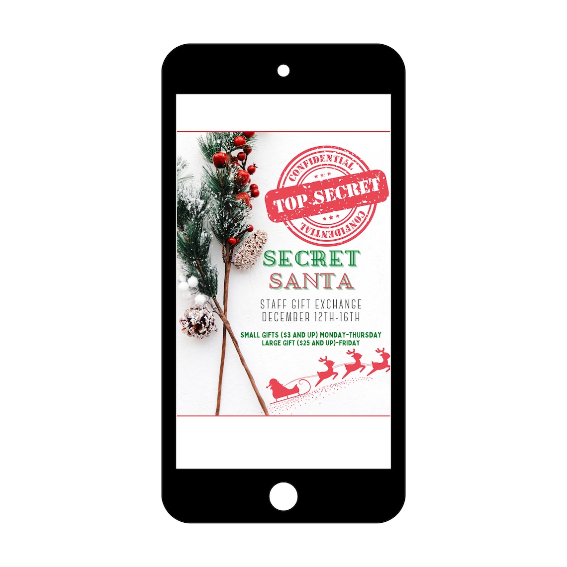 Secret Santa Flyer, Secret Santa Instructions, Office Secret Santa ...