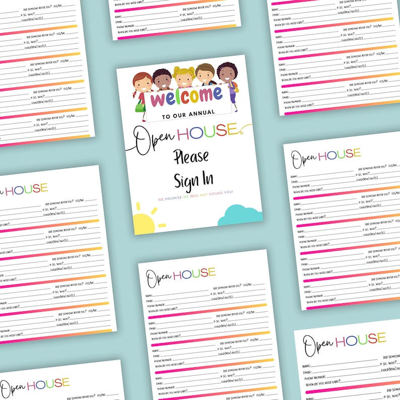 School Open House Sign In, Preschool Open House Sign In, Open House ...