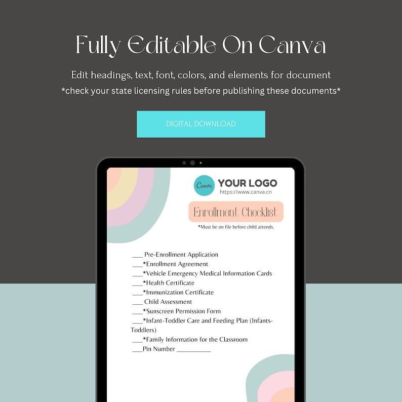 Daycare Enrollment Bundle Templates, Daycare Starter Kit, Daycare Forms ...