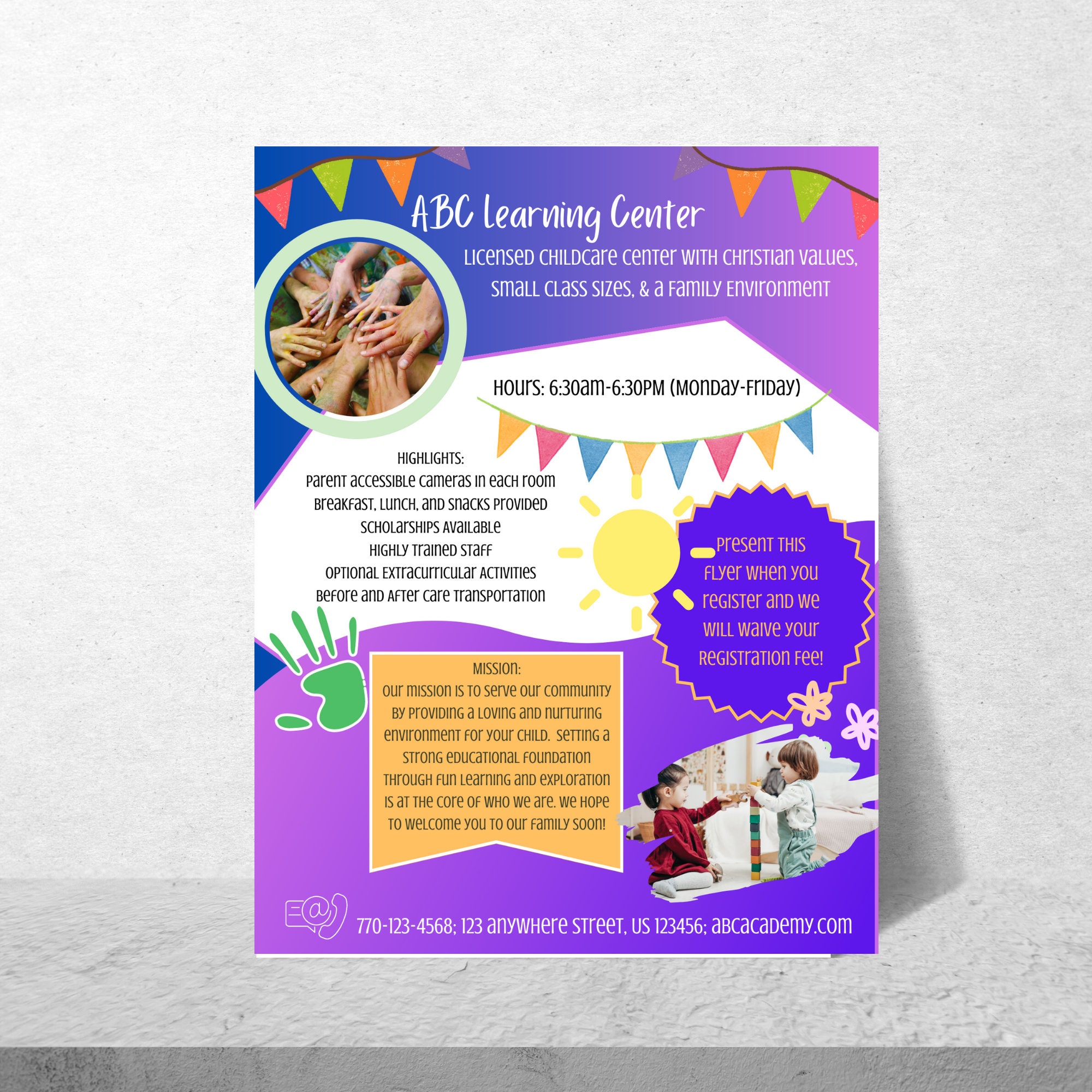 Child Care Flyer Template, Babysitting Flyer, Informational Template ...