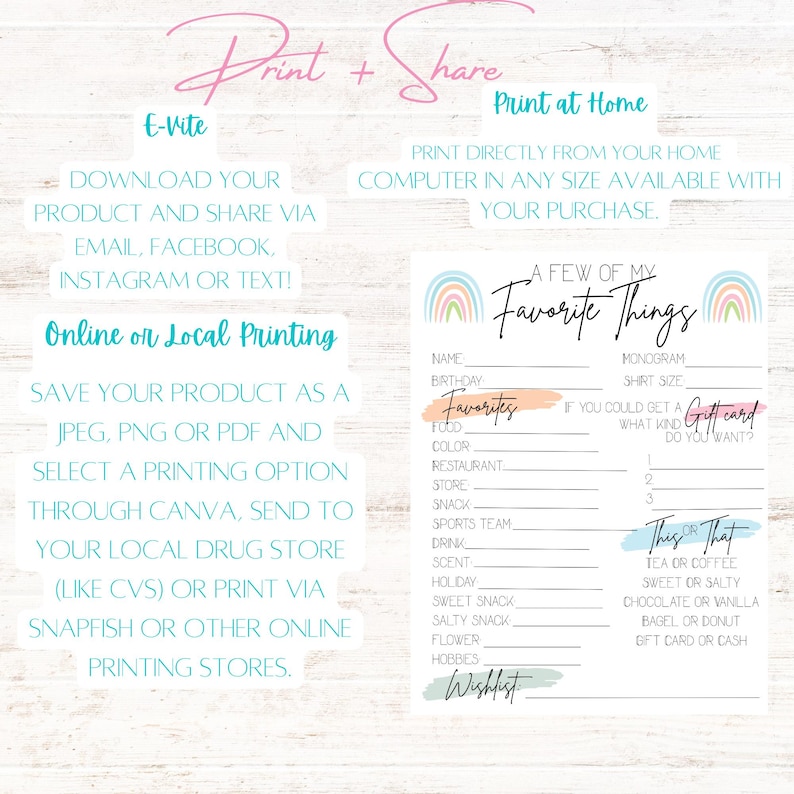 Editable Favorite Things Questionnaire Template | Canva Customizable ...